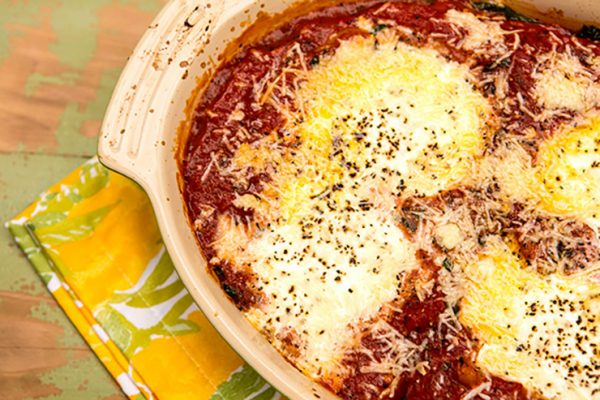 Eggs In Purgatory With Spinach & Peppers | Italian Food Forever