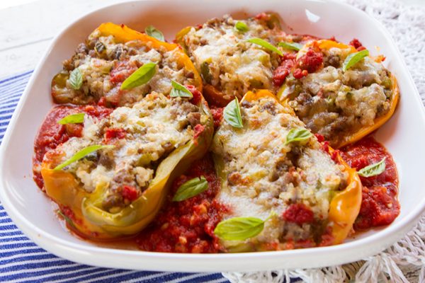 Sausage And Rice Stuffed Peppers | Italian Food Forever