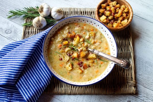 Creamy White Bean Soup With Rosemary & Pancetta | Italian Food Forever