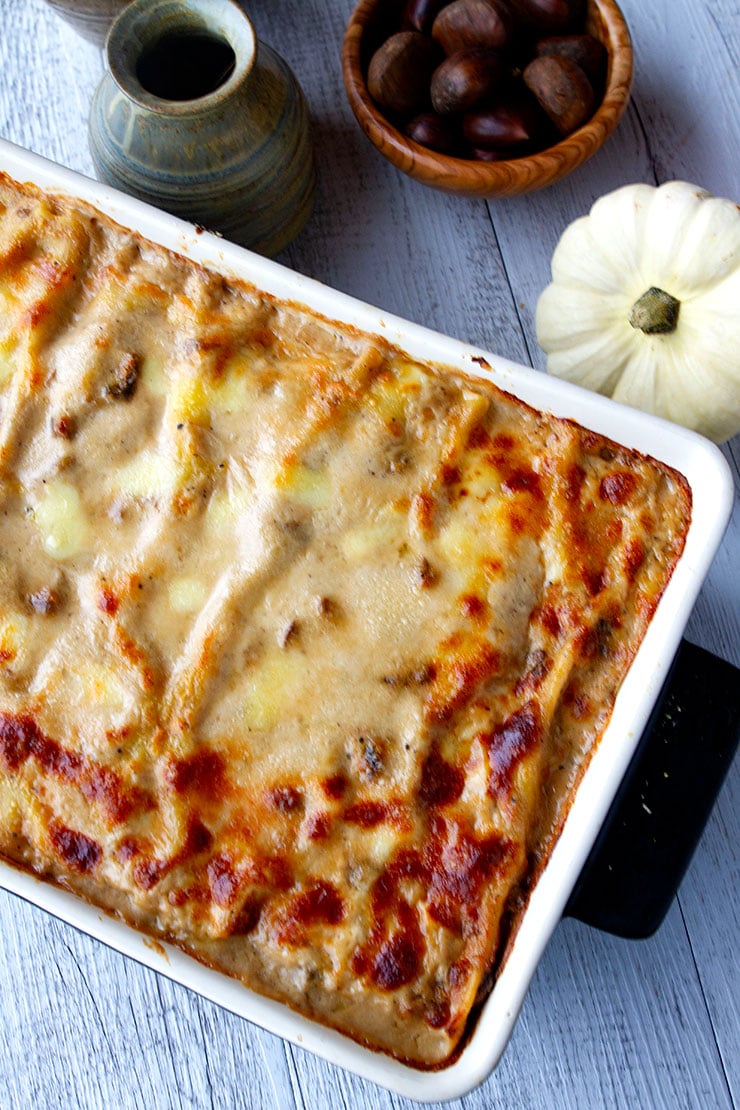 Mushroom Chestnut Lasagna | Italian Food Forever
